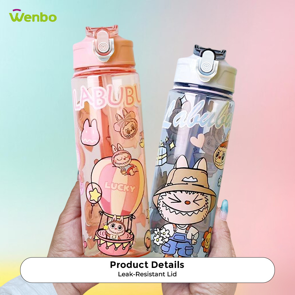 Wenbo 750ml Botol Labubu Straw Ice Boba Cup For Students Durable ...