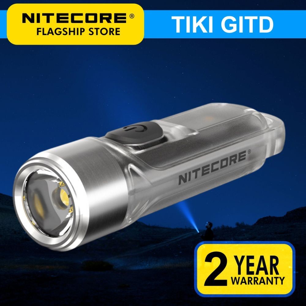 NITECORE TIKI GITD BLUE Mini Keychain Light UV Light Warning Signal ...