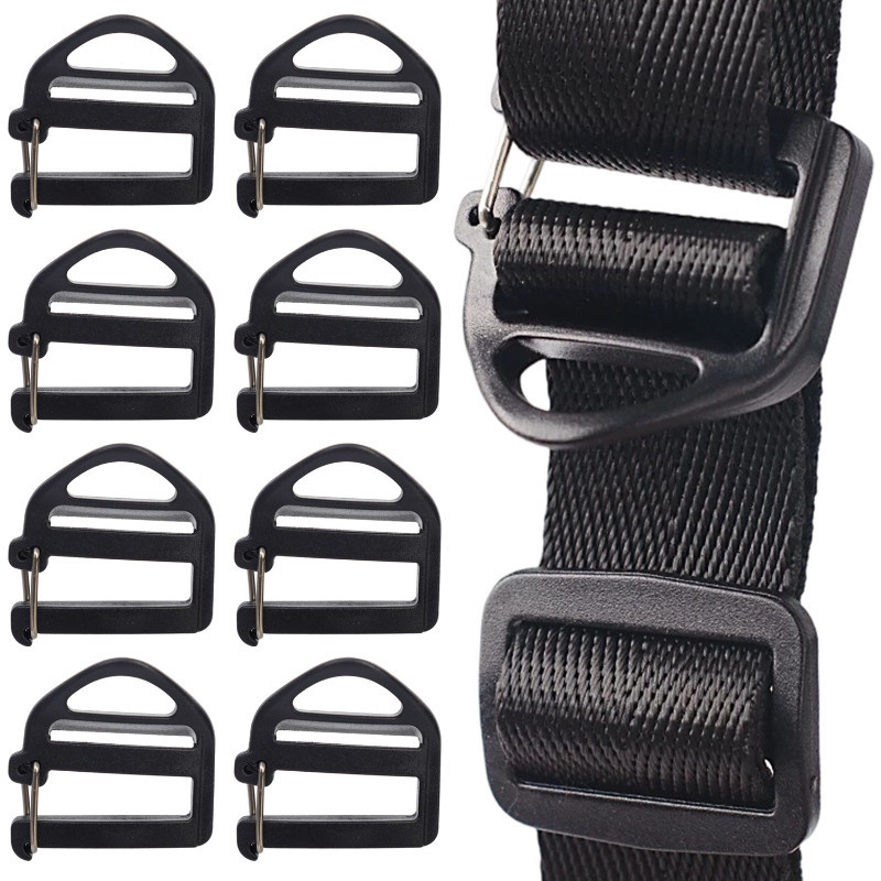 20Pcs Black Backpack Strap Adjustment Buckle - Removable Curved Slider ...