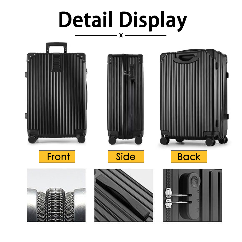 Travel Luggage 20/24/28 Inch Combination Double Lock ABS+PC Suitcase ...