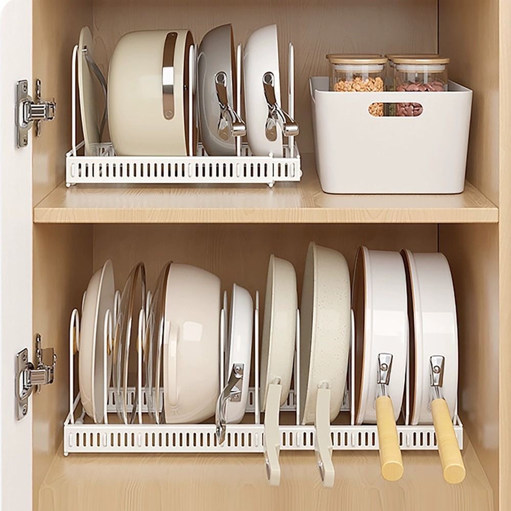 Retractable Pot Storage Rack Adjustable Pot Rack Cabinet Multi-function ...