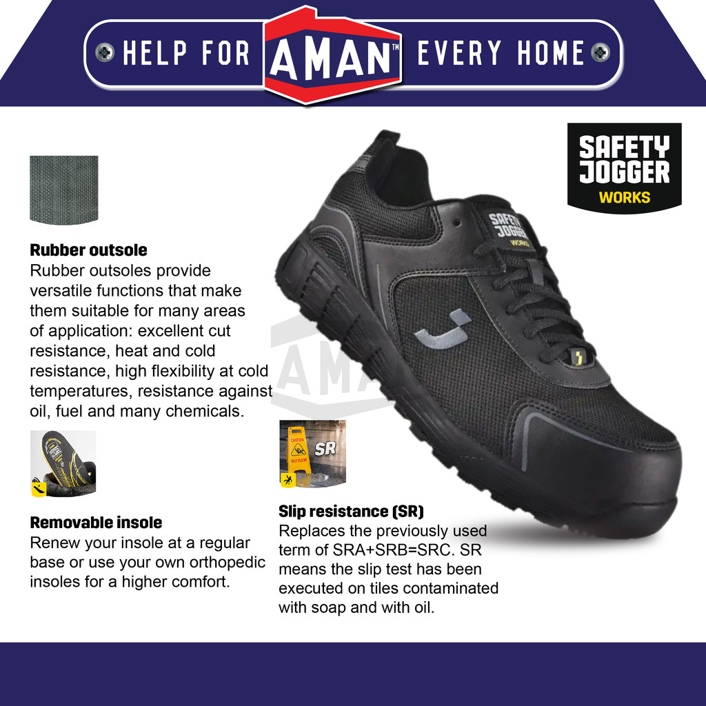 SAFETY JOGGER AAK S1P Low ESD Safety Shoes Composite Toecap Lightweight ...