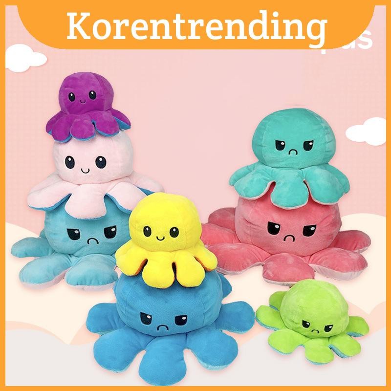 Flip Double-sided Adorable Reversible Octopus Plush Toy For Kids Soft ...