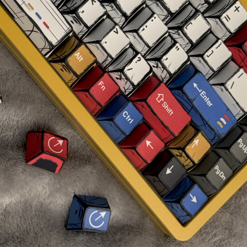 PBT Keycap Cherry Comic Style 136 Key Hand-painted sketch Classic ...