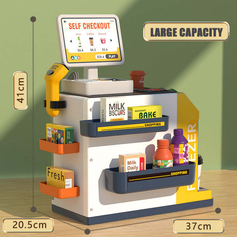 Kids Education Toys Cash Register Cashier Pretend Play Set Supermarket ...
