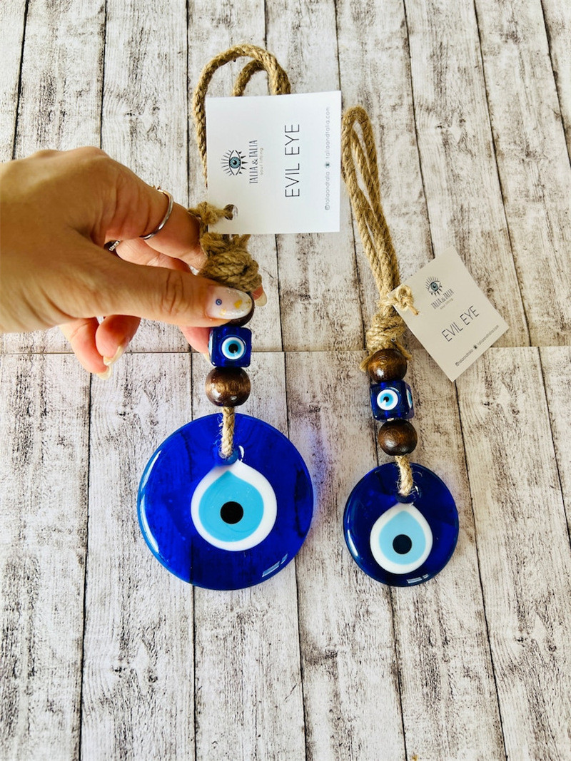 Hand-Woven Turkish Blue Eyes Glass Pendant Original Design ...