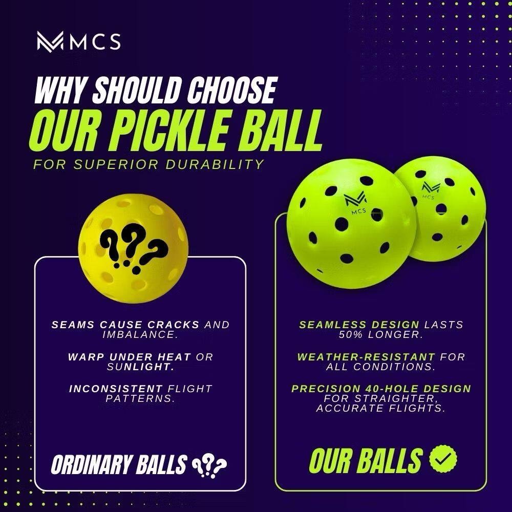 Pickleball MCS Balls Professional Grade 40 Holes Pickleballs special ...