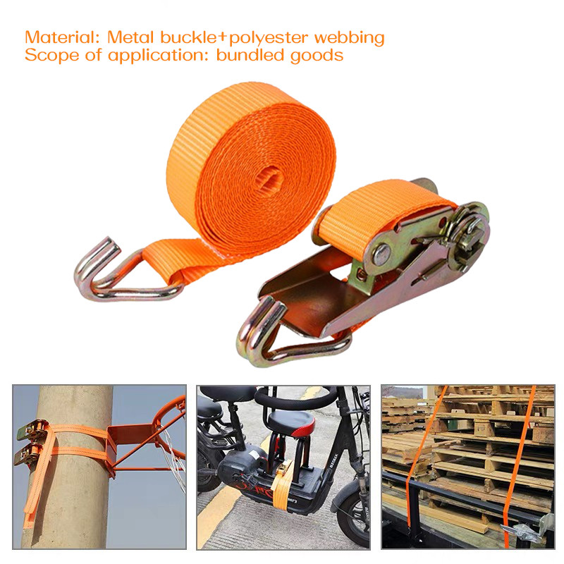 2.5CM 3T Buckle Tie-Down Belt Cargo Straps Metal Buckle Rope Strong ...