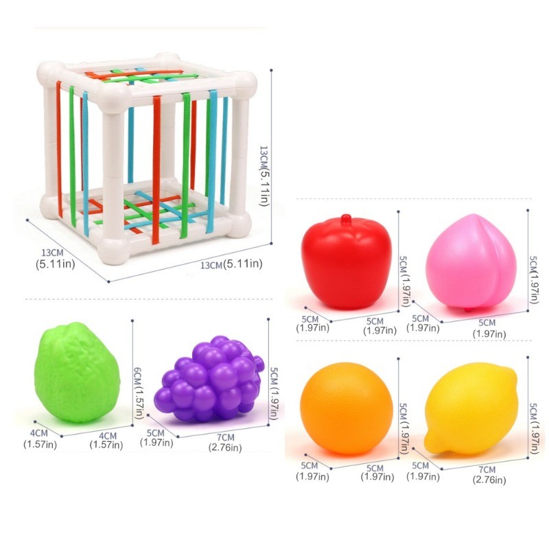 Baby Shape Sorting Toy Sensory Kids Cube Montessori Learning ...