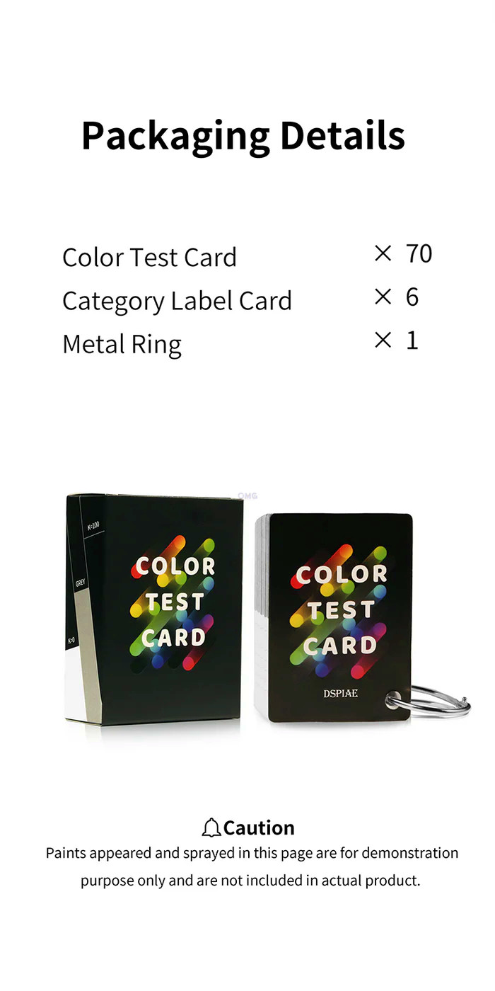Dspiae Model Paint Color Test Card CC-01 Paint Color Testing Board ...