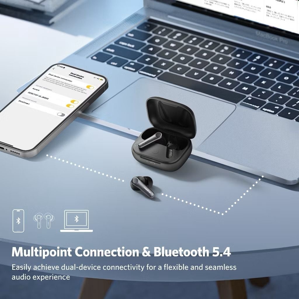 EarFun Air Pro 4 Adaptive Noise Cancelling Bluetooth 5.4 TWS True ...