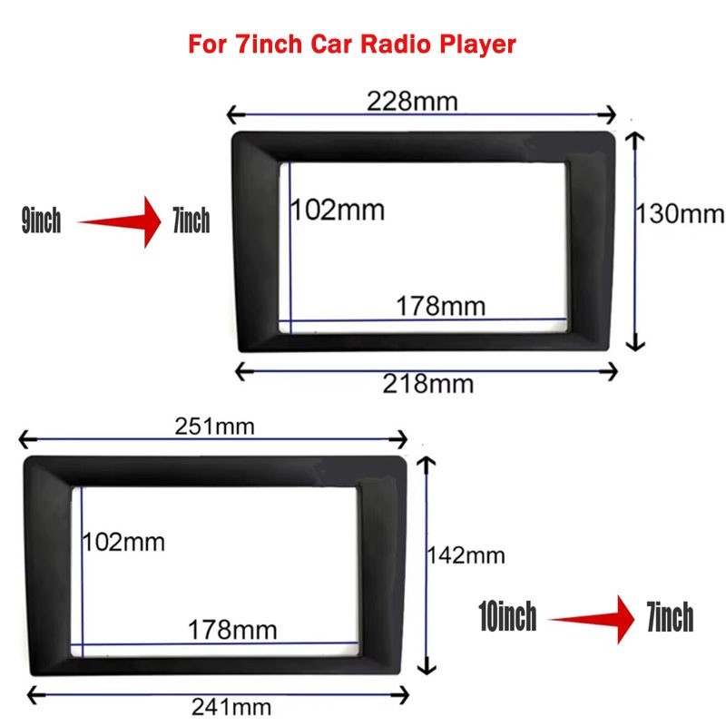 Evean 7inch Car Android Player Casing Frame Universal 9" to 7"&10.1" to ...