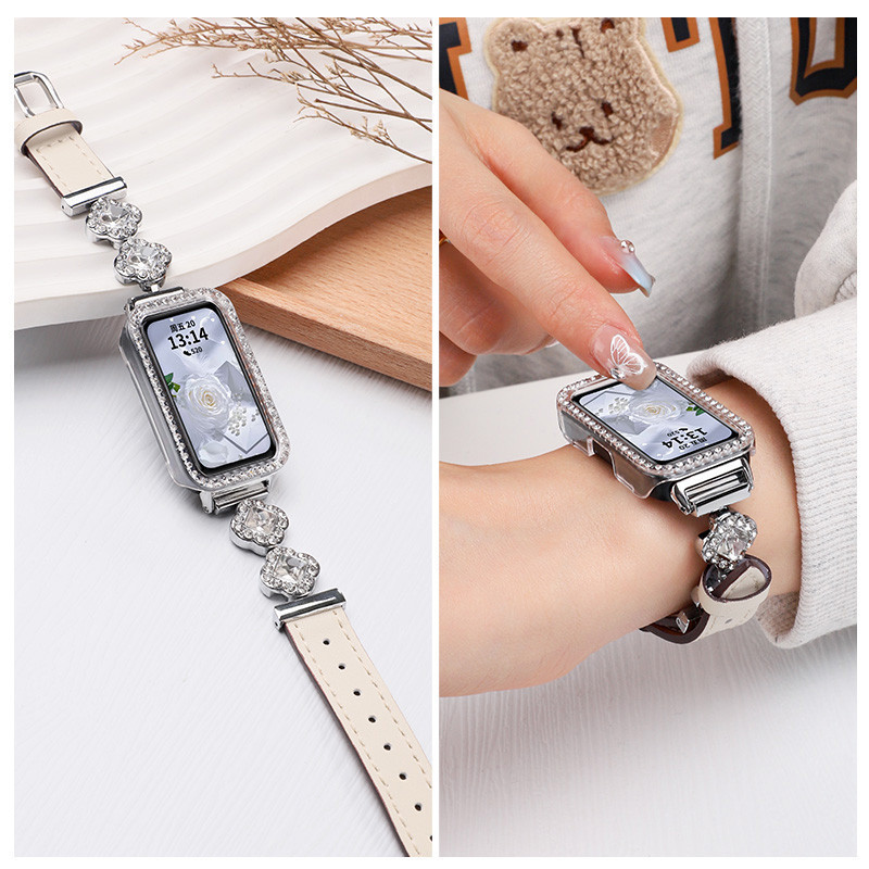 Diamond Biling Case for Smartwatch Huawei Band 10 9 8 NFC Women Hard PC ...
