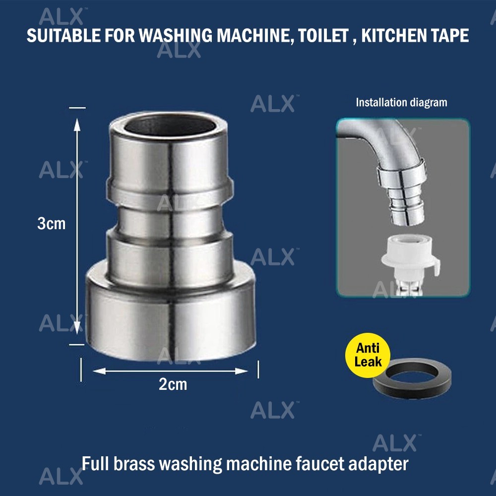 ALX 4 Point Nozzle Inlet Joint Adapter Full Brass Washing Machine ...