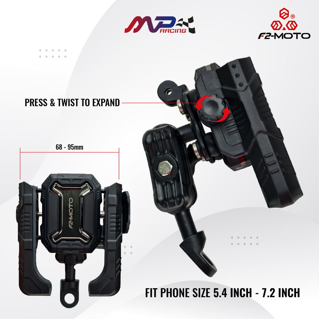 F2-MOTO Phone Holder Anti Vibration/Anti Shake Motorcycle Handphone ...