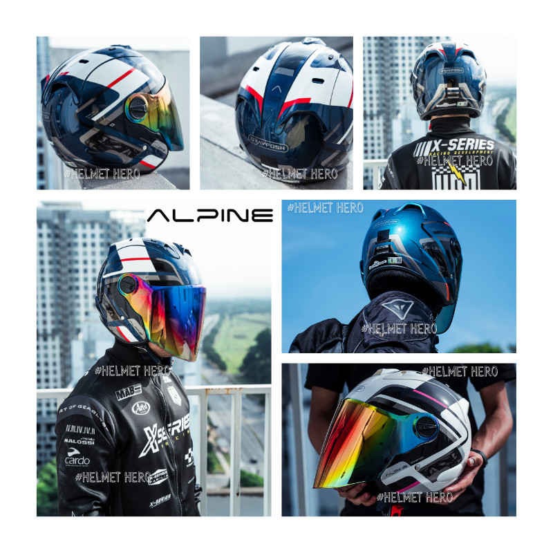 (FREE VISOR) NEW Grayfosh Helmet G626 KURO HELMET NOVA ALPINE ONYX OPEN ...