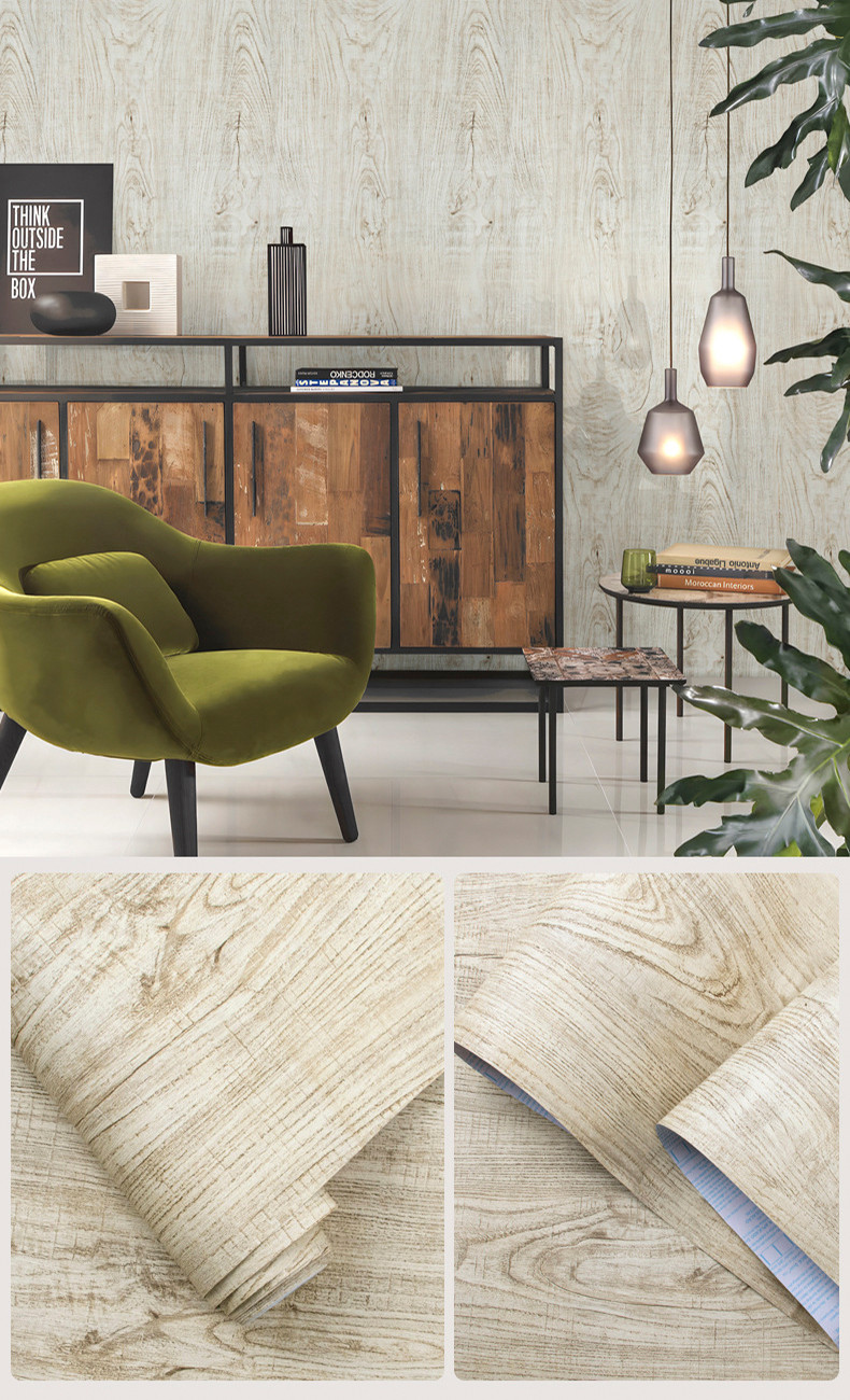 3m/5m/10m Faux Fluted Wood Grain Wallpaper Self-Adhesive Peel & Stick ...
