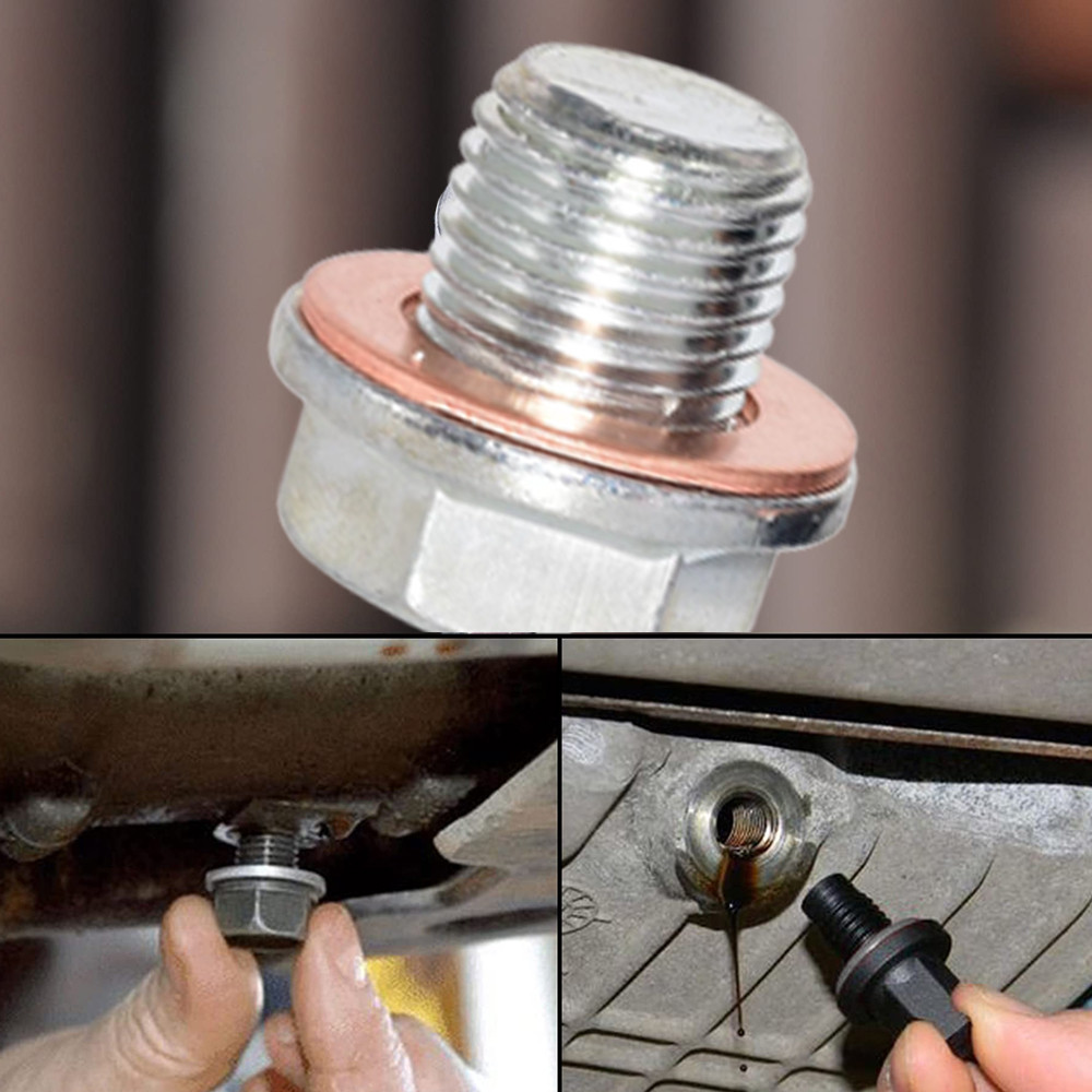 [HOT] 10/20/30Pcs 14mm Aluminum Oil Drain Plug Copper Gasket Car Engine ...
