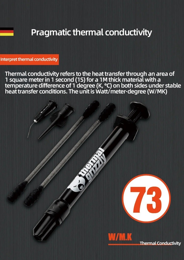 Thermal Grizzly Conductonaut 73W/mk High Thermal Conductivity Liquid Metal Thermal Paste for ...