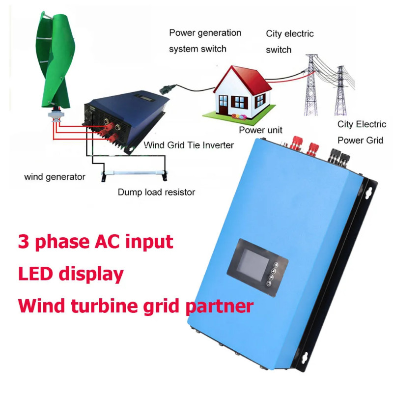 2000W On Grid Inverter with Limiter Dump Load Controller Resistor Grid ...