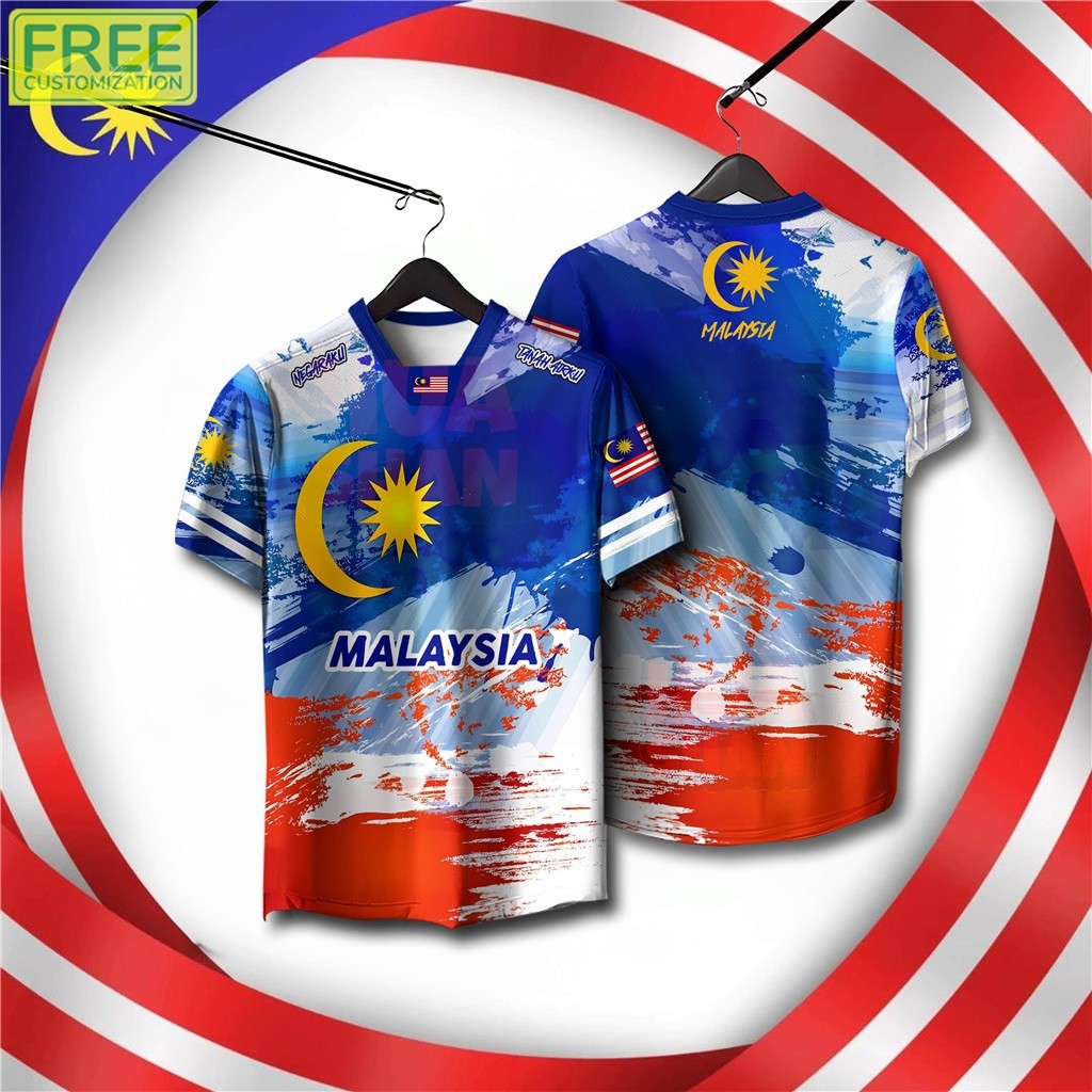 2025 Merdeka Clothes 68th Malaysia Jersey Stripe Outdoor Sports Quick ...