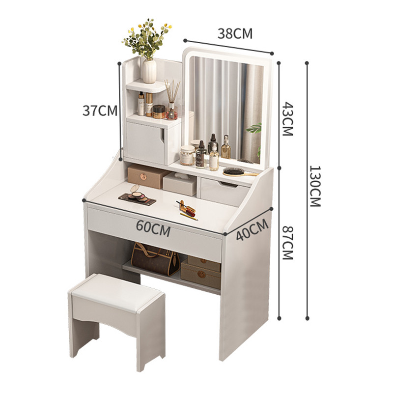 GDeal Dressing Table With Mirror Lighting Desk Cosmetic Tables Makeup ...