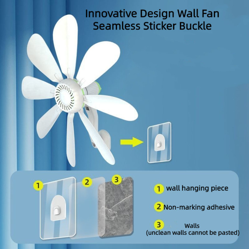 No-Drill Wall-mounted Electric Fan Hang Ceiling Fans 5/8 Blade Mini ...