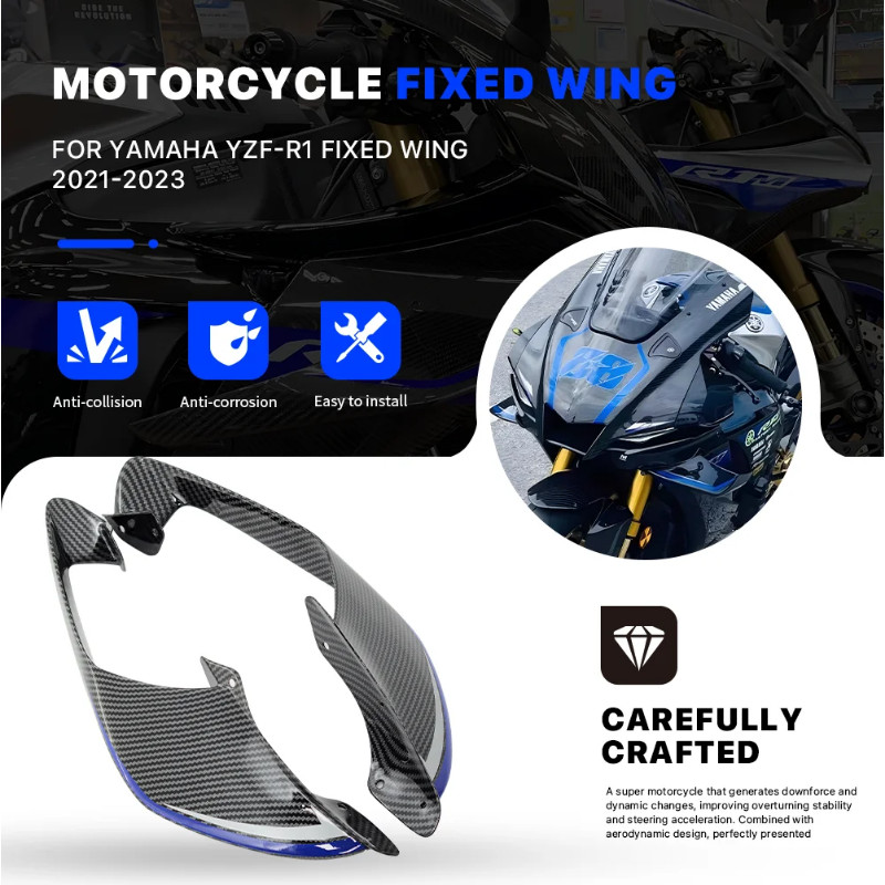 Motorcycle Fixed Wing Spoiler For YAMAHA YZF-R1 YZFR1 YZFR1 2021 2022 ...