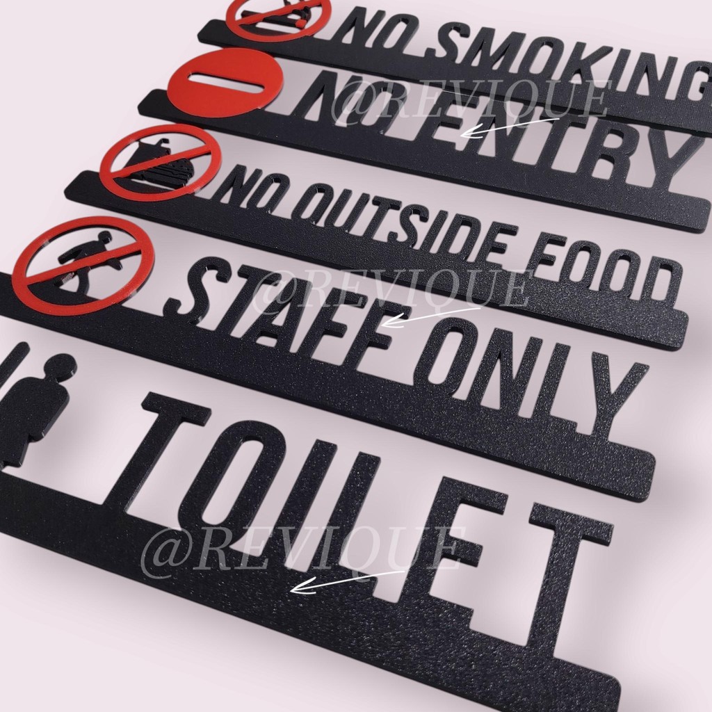 Modern 3D Signs for Cafe, Restaurant, Hotel, Clinic - No Entry / Toilet ...