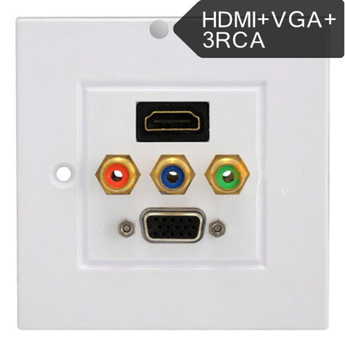 Multimedia Panel Set-Top Box Lotus Audio VGA RCA Audio HDMI HD Solder-Free Wall Socket | Shopee ...