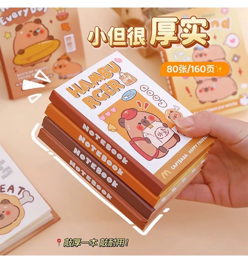 Buku Nota 卡皮巴拉笔记本口袋本 Capybara Mini Notebook 空白迷你可爱学生随身便携记事本子 Portable Student School Stationery ...