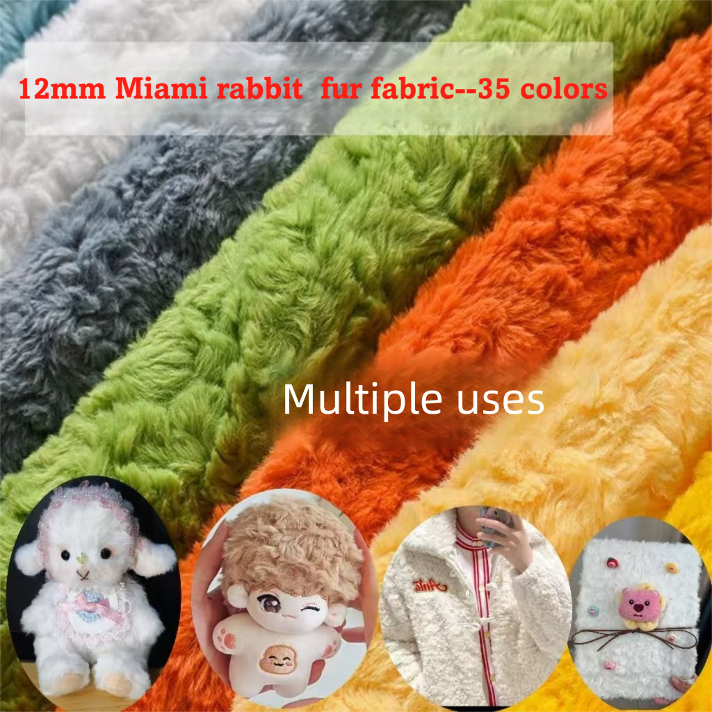 12mm Dense Miami Rabbit Fur Velvet Fabric Fursuit Cotton Doll DIY ...
