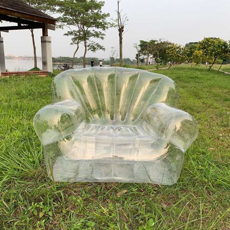 Transparent Transparent Sofa PVC Inflatable Sofa Camping Inflatable ...