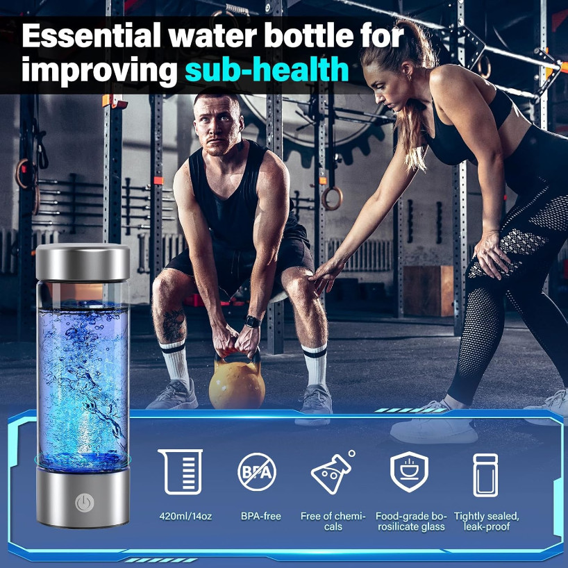 Hydrogen Rich Water Cup 420ml Electric Water Generator Bottle 3 Minute Mode Electrolytic Water ...