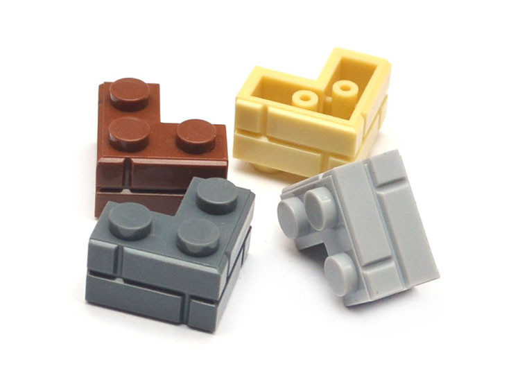 [100g] Small Particle Plaid Wall Brick 2+1 Hole Right Angle Corner L ...