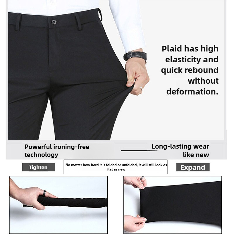 LJPNK Men’s Ice Silk Stretch Pants – Slim Fit Summer Trousers ...
