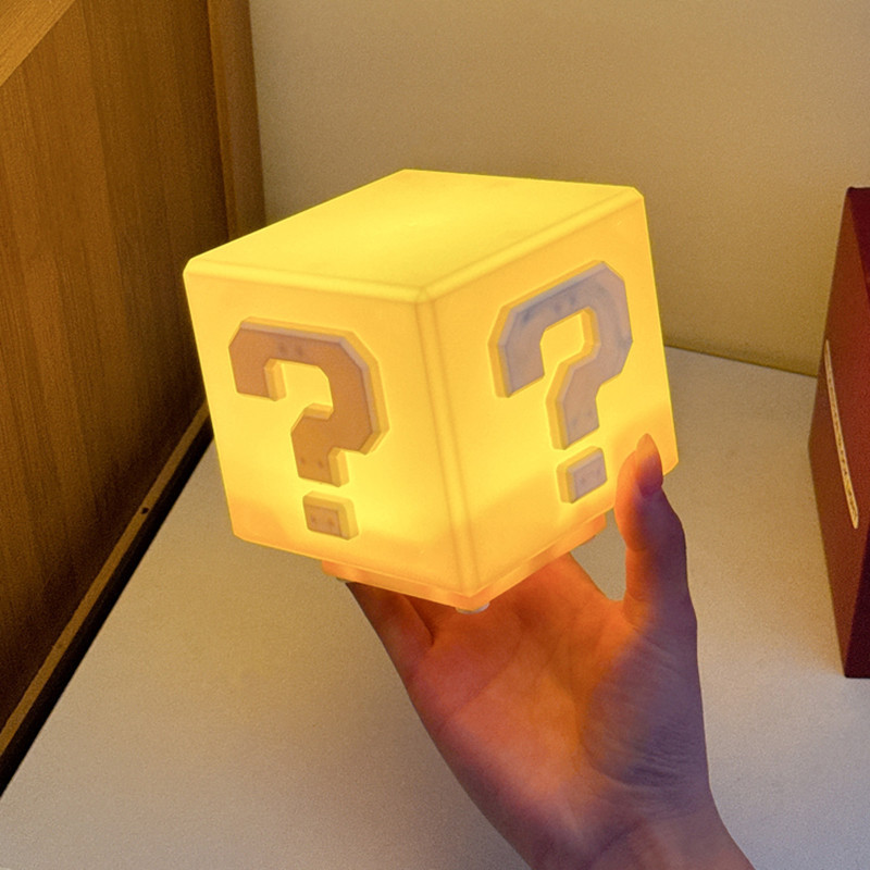 LED Question Mark Brick Night Light Mario Lamp Toys Bedroom Desktop ...