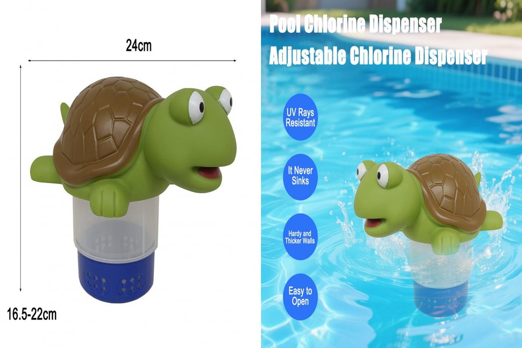 3-inch Tablet Chlorine Floater Pool Chlorine Dispenser Adorable Turtle ...