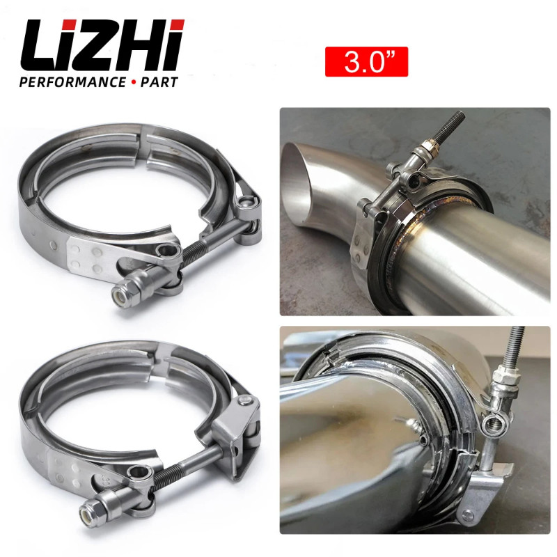 3" Stainless Steel 304 Normal V Band Clamp Turbo Exhaust Clamp Downpipe ...