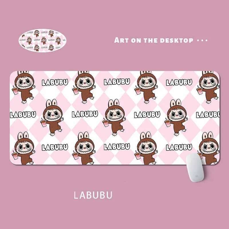 Cute LABUBU Large Leather Anti-slip Mousepad Dining Table Desk Mat ...