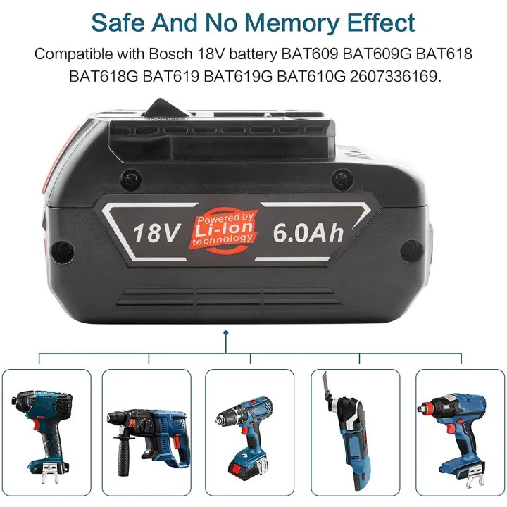 Bosch 18V 6.0Ah Rechargeable Li-ion Battery 18V Power Tool Backup ...