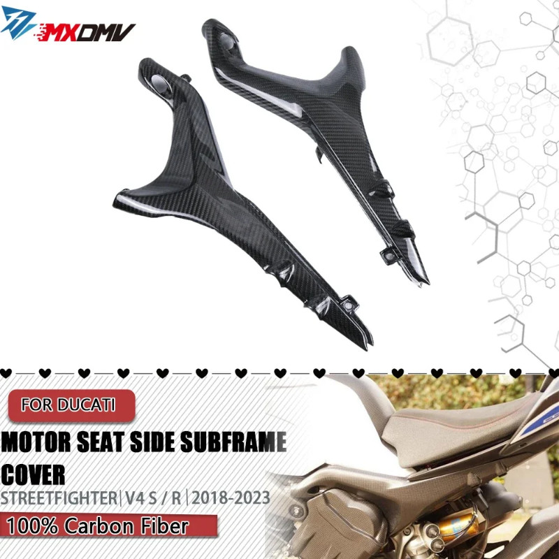 For Ducati Streetfighter V4 V4S 2018- 2022 2023 3K Carbon Fiber Seat Side Subframe Covers Panels ...