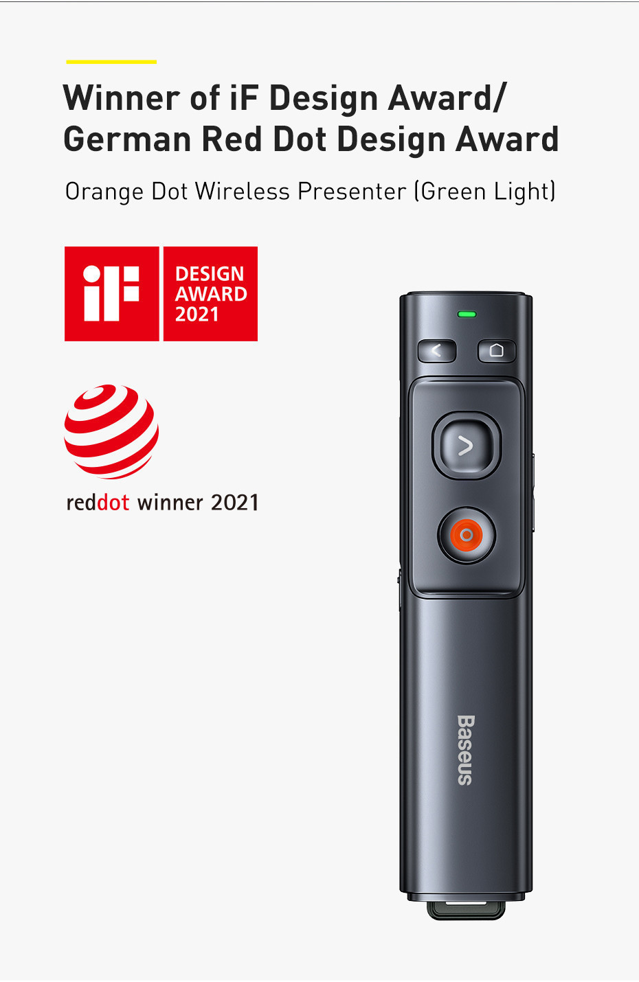 Baseus Wireless Presenter USB C Laser Pointer 2.4GHz Type-C Remote ...