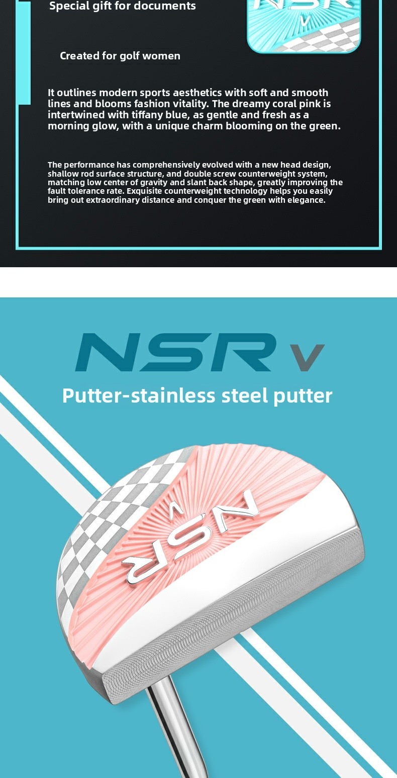 PGM TUG074 Golf Women's Push Rod NSR V Single Stable Low Center of ...