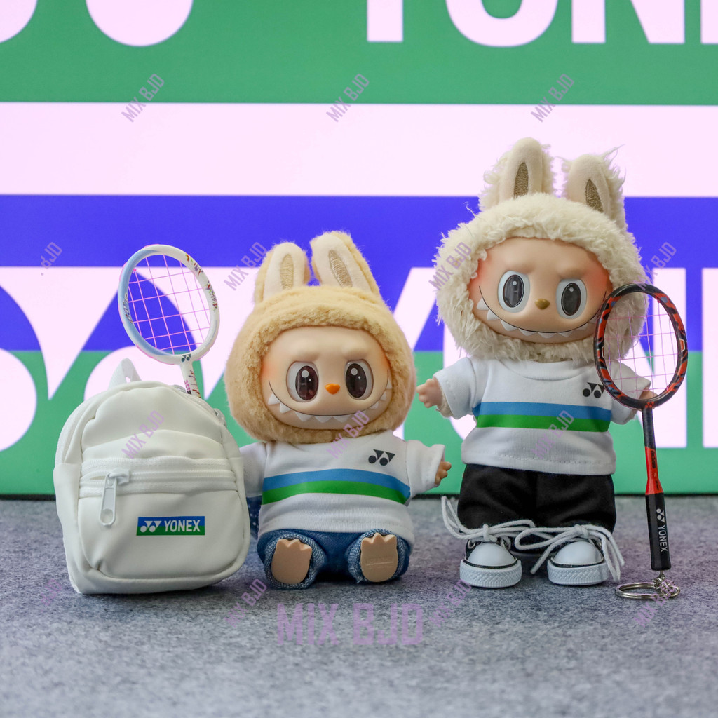 Labubu clothes Labubu badminton sportswear + badminton racket, suitable ...