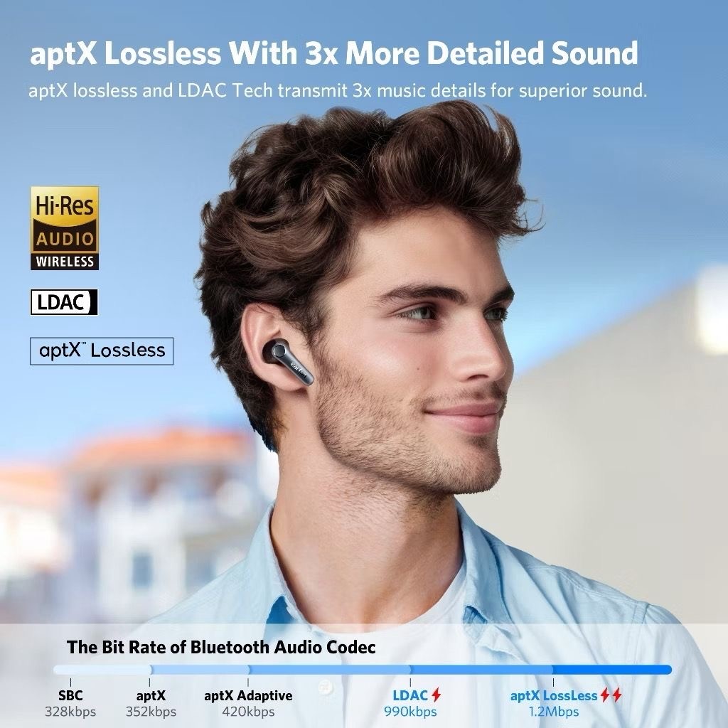 EarFun Air Pro 4 Adaptive Noise Cancelling Bluetooth 5.4 TWS True ...