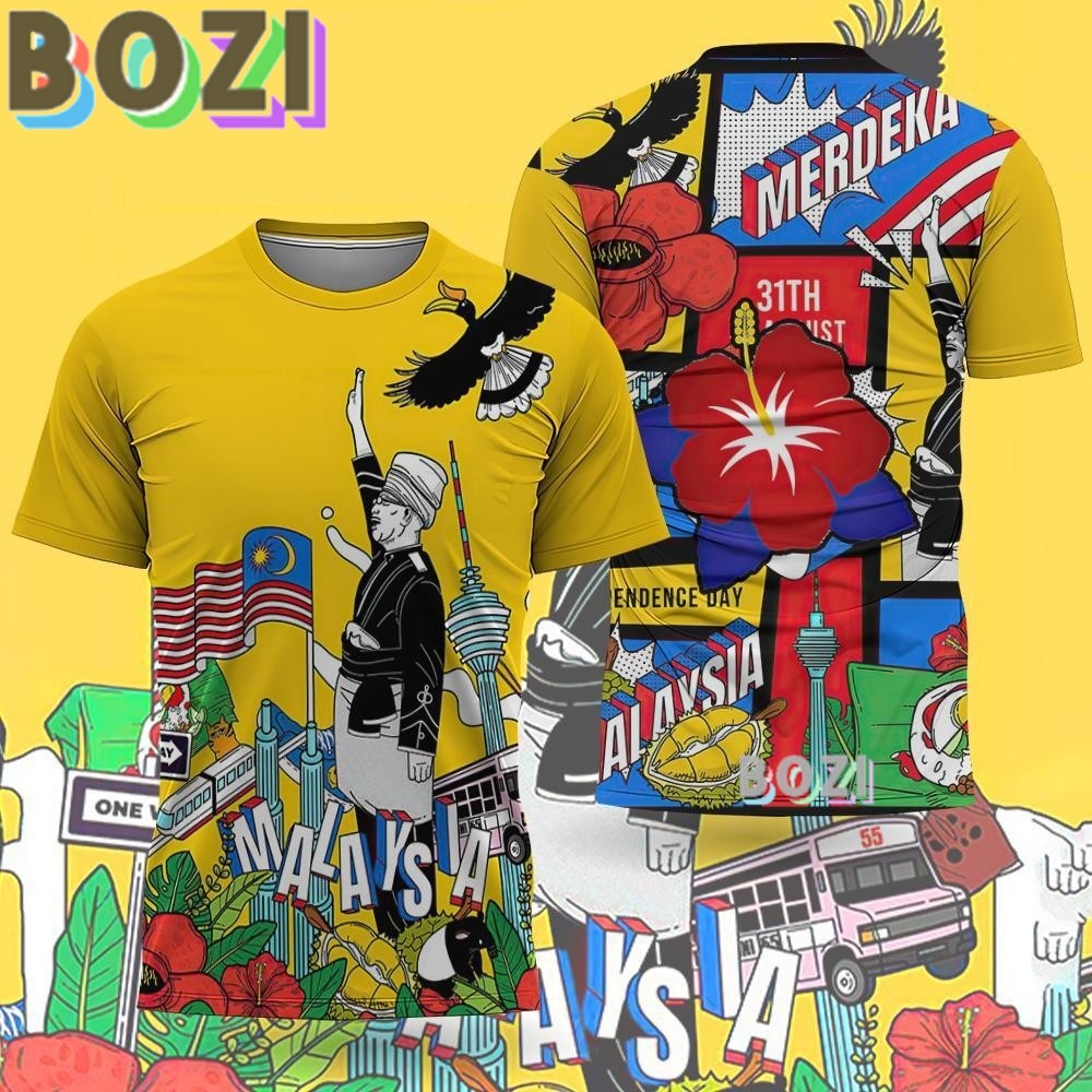 2025 New Malaysia Merdeka T-shirt Sublimation T-shirt Merdeka ...