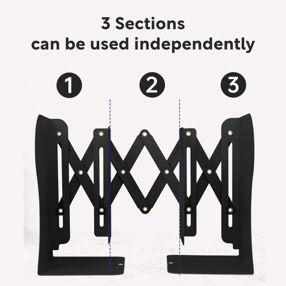 Adjustable File Stand Expandable Metal Book Holder Foldable Book Rack ...
