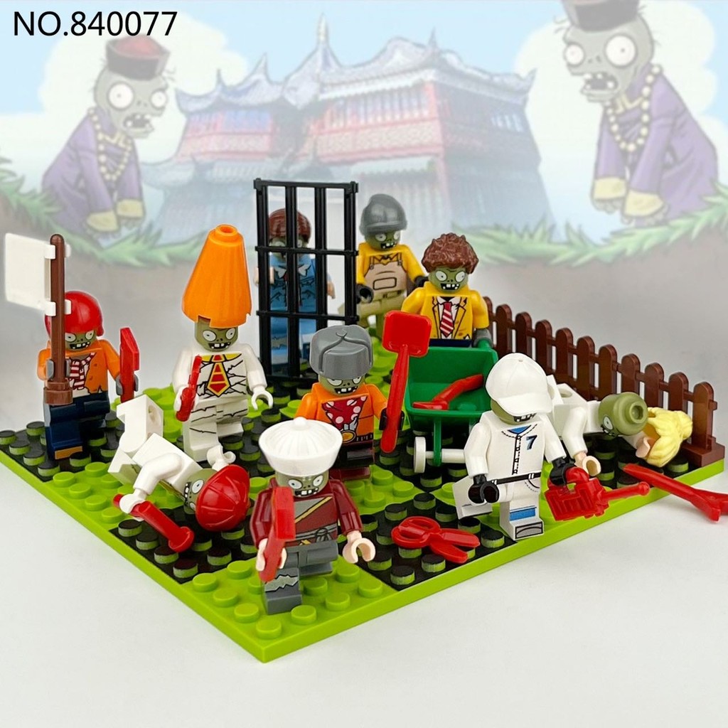 10PCS Plants Vs. Zombies PVZ Minifigure Cartoon Anime Model Educational ...