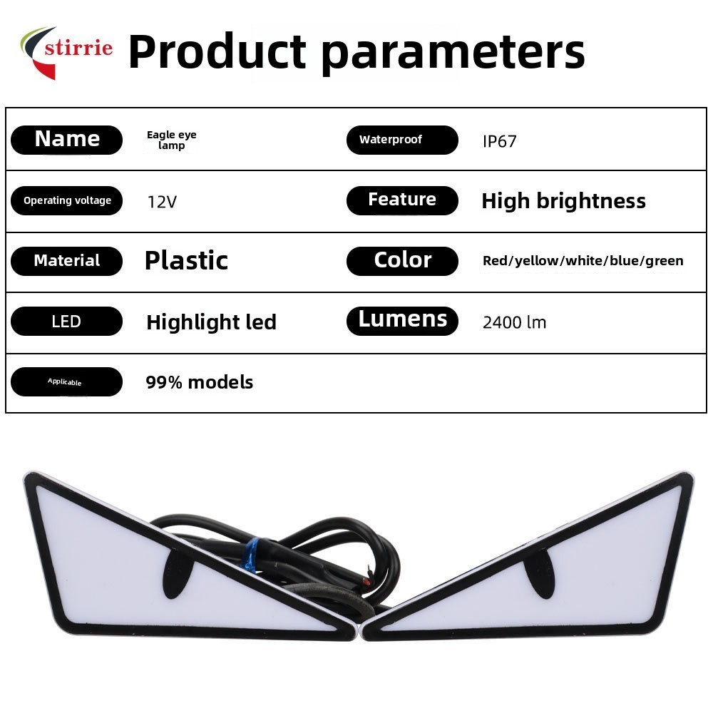 2PCS Motorcycle Number Plate Light License Plate Light LED Triangle ...